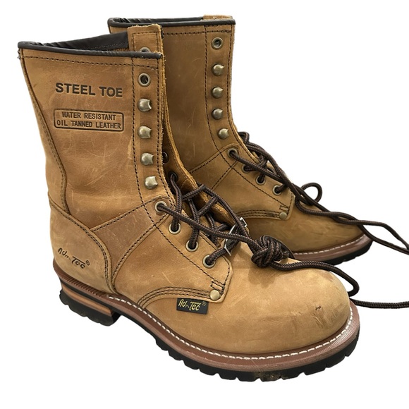 Ad-Tec | Shoes | Steel Toe Tan Lace Up Boots | Poshmark